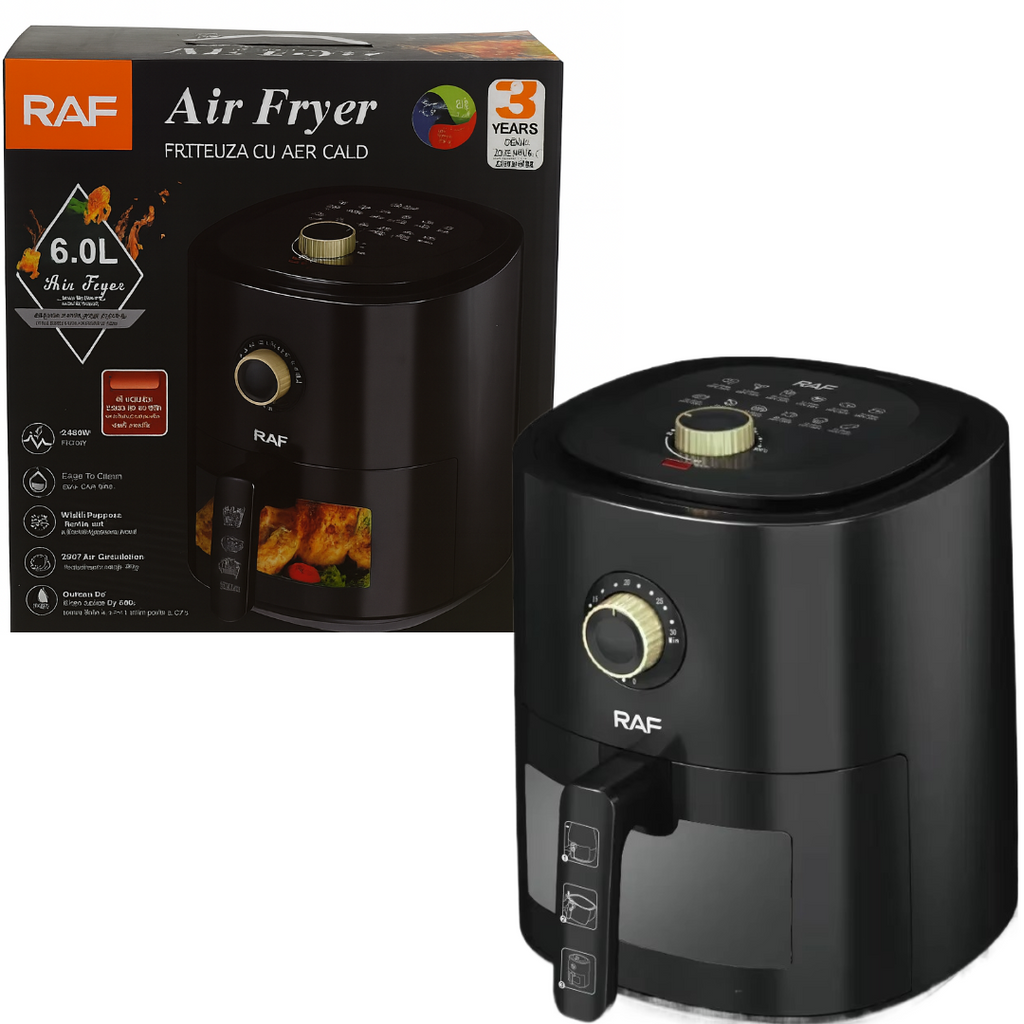 Friteuza cu Aer Cald RAF 6L, 2400W, Cuptor Multifunctional pentru ...